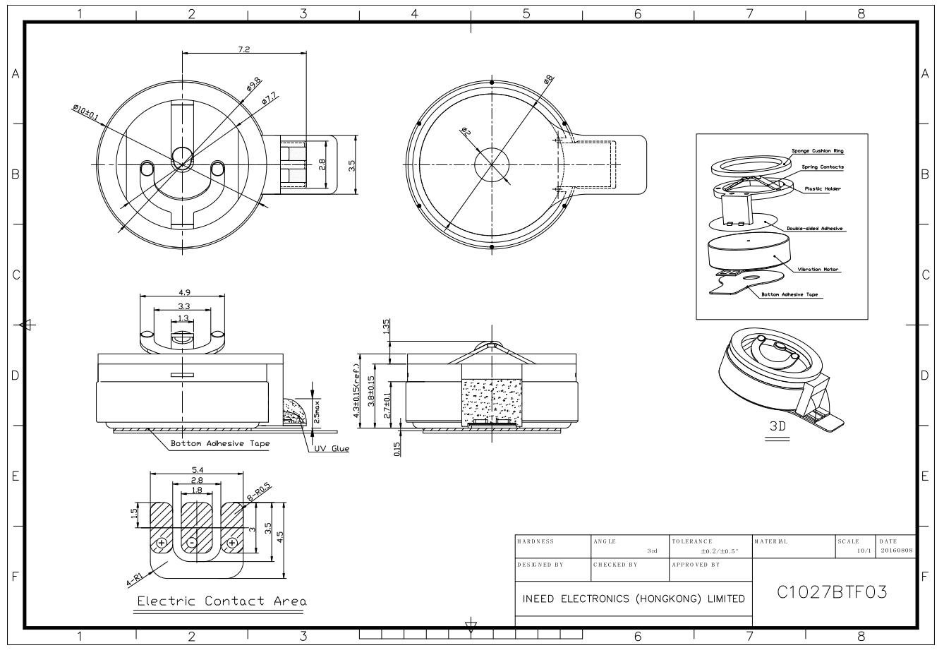Small Vibrating Motor 1027 Spring Type-Vibrator Motor Manufacturer